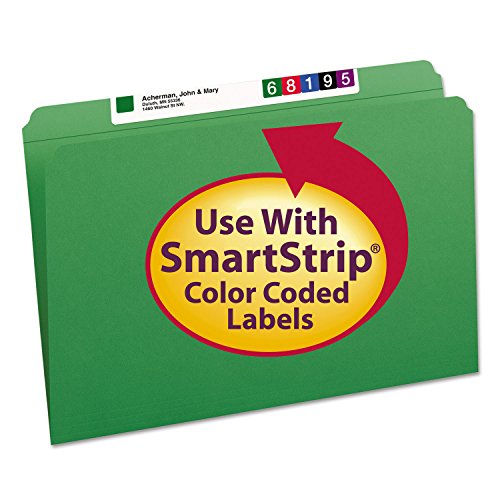 Smead File Folder, Reinforced Straight-Cut Tab, Legal Size, Green, 100 per Box (17110)
