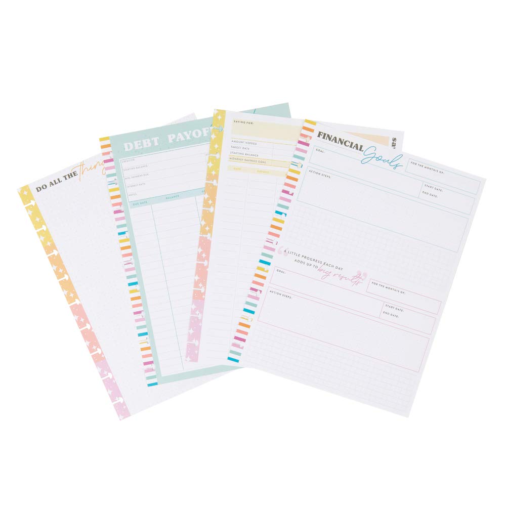 The Happy Planner Debt Payoff Tracker Classic Filler Paper - Journaling & Planner Accessories - Savvy Saver Theme - Financial Planning Paper - 40 Sheets