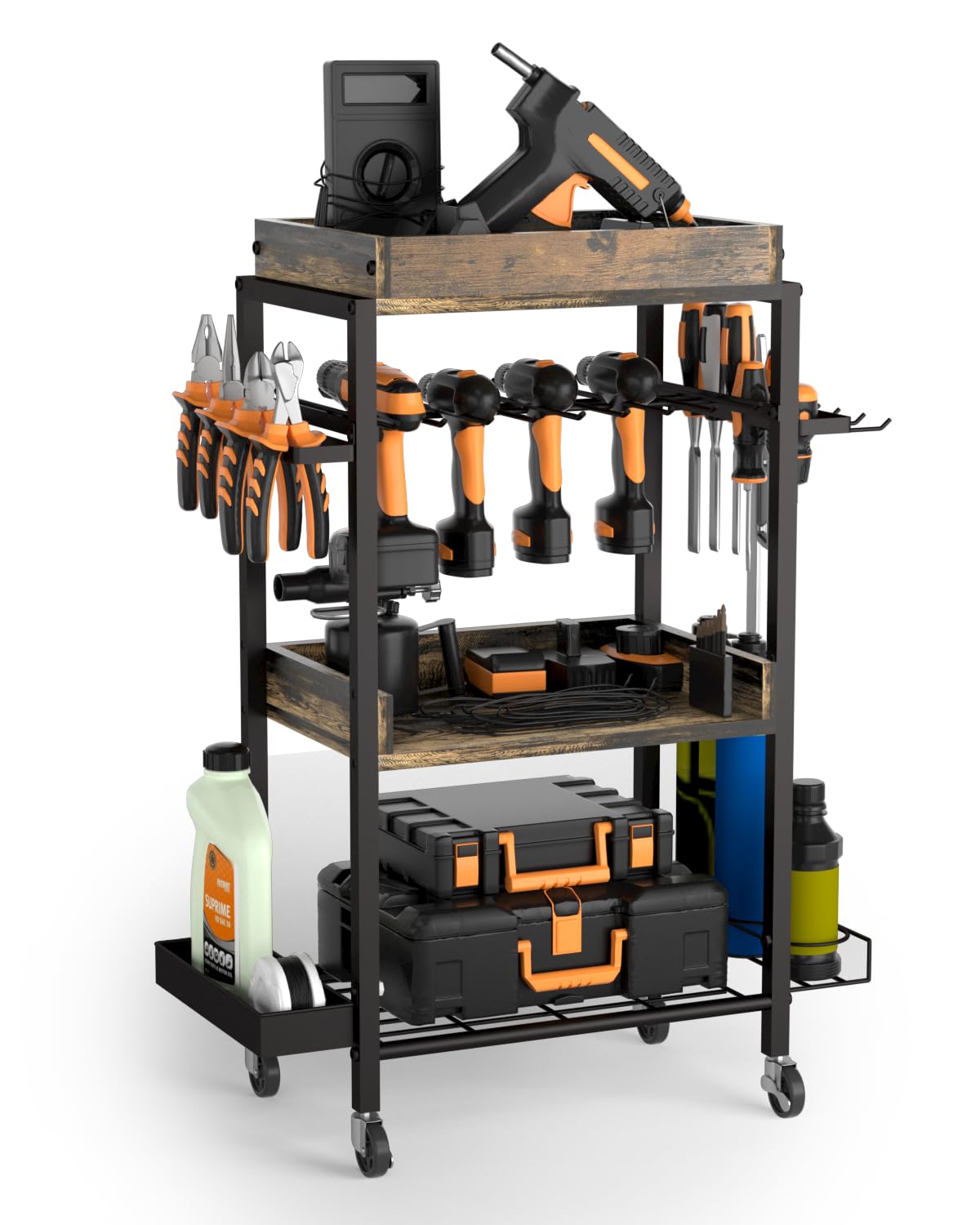Vdamu Rolling Tool Chest Garage Storage - Power Tool Organizer with Wheels, Tool Cart Can Store a Variety of Tools, Easy to Install, Rolling Tool Cabinet for Garages, Workshops