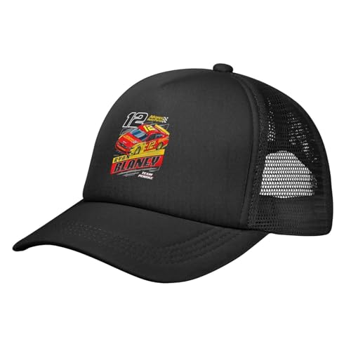 Ryan Blaney 12 Men's Adjustable Mesh Back Cap Curved Bill Snapback Mesh Baseball Cap Breathable Sun Hat
