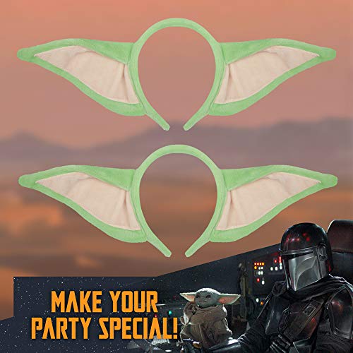 Unique Mandalorian Felt Baby Yoda Ear Party Accessories | 4 Count | Kid's Birthday Party, Movie Event, Halloween