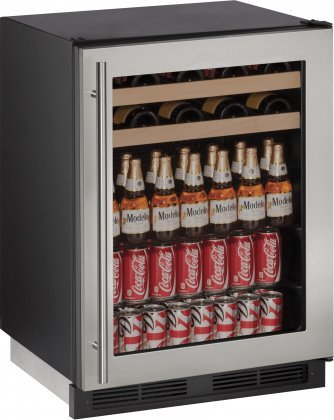 U-Line U1224BEVS00B 5.4 cu. ft. Capacity 24" 1000 Series Freestanding or Built In Full Size Beverage Center in Stainless Steel