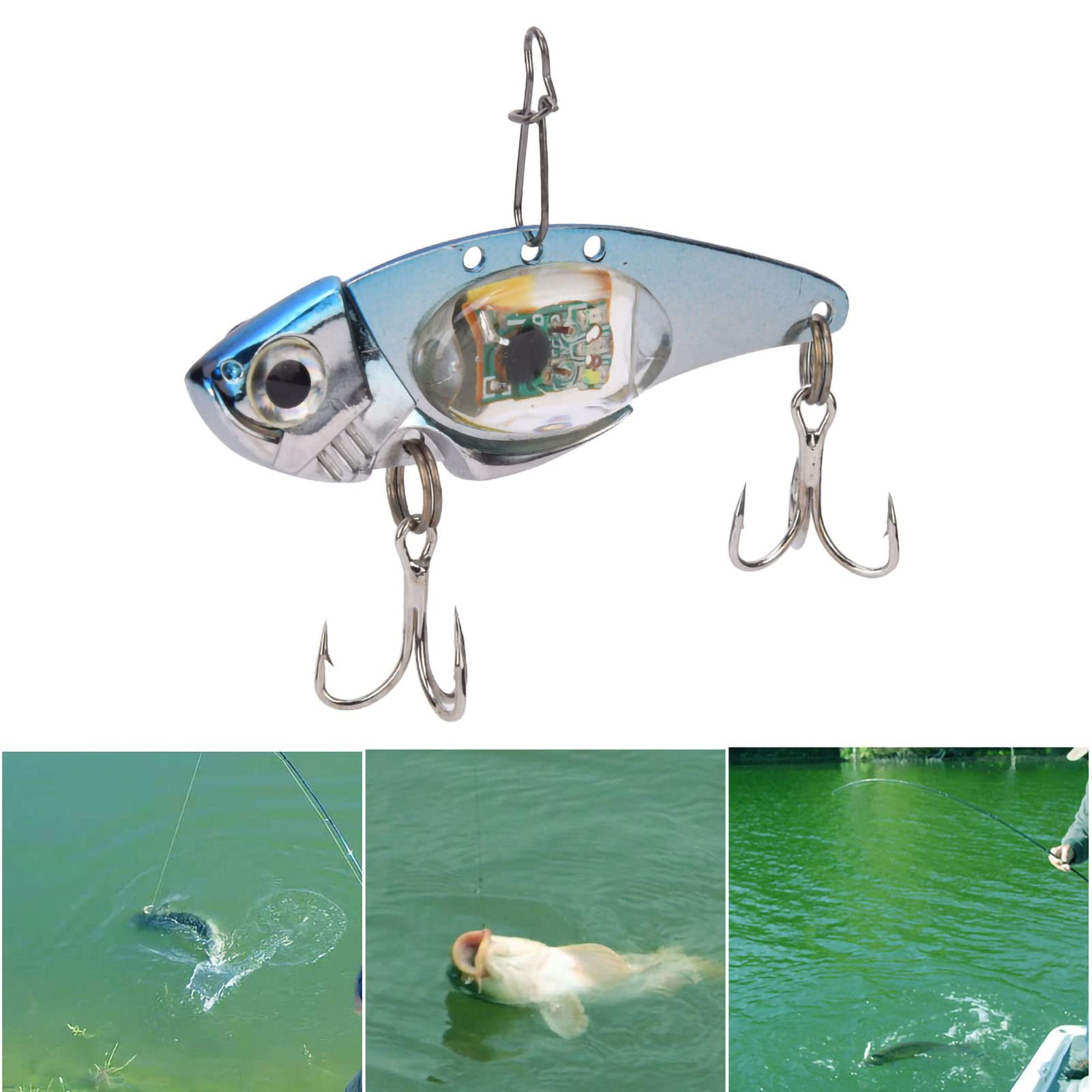 Yeuipea LED Fishing Lure Light,2 pcs LED Underwater Fishing Lure Light Night Lamp Attractor Bait Fish Tool Accessories
