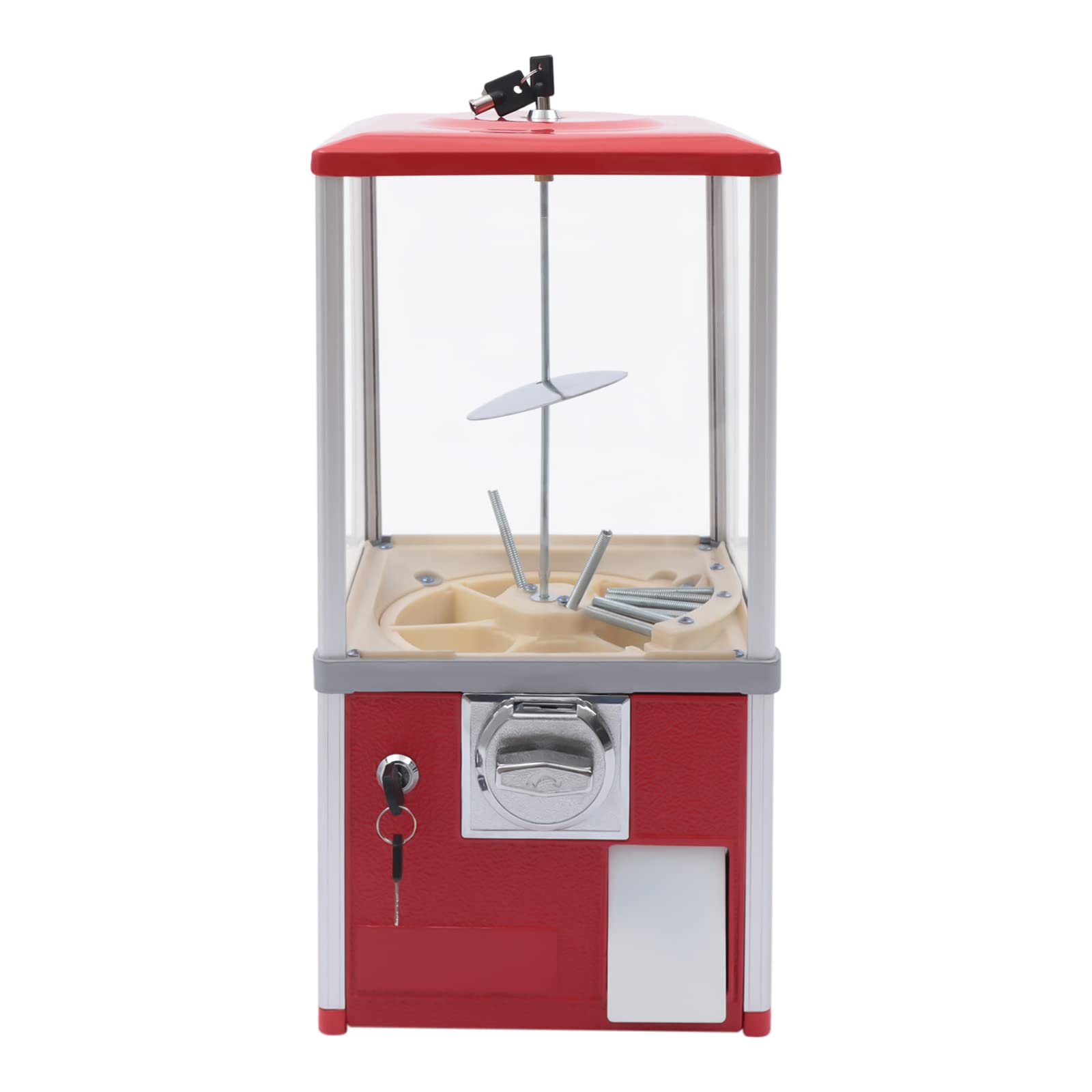 Vending Machine, Candy Gumball Machine, Huge Load Capacity Gumball Bank, HUNGUOZHI Candy Vending Machine for Gadgets, Fit for Game Stores and Retail Stores(Red)