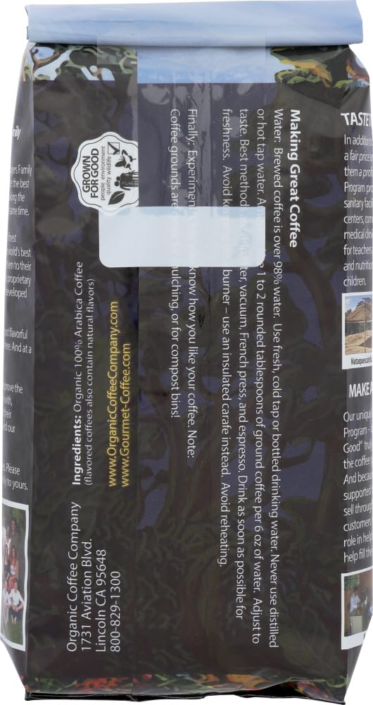 The Organic Coffee Co., French Vanilla- Whole Bean, 12 Ounce- 3 Pack, Flavored, USDA Organic