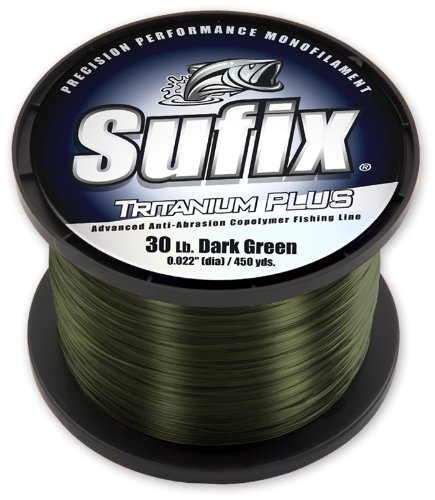 Sufix Tritanium Plus 1-Pound Spool Size Fishing Line (Dark Green, 40-Pound)
