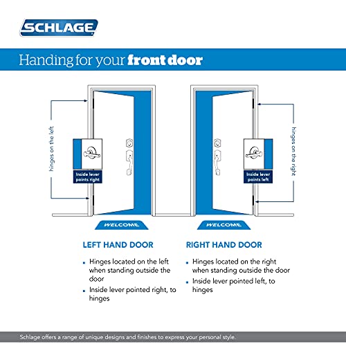 Schlage Lock Company Plymouth Front Entry Handle Flair Left-Handed Interior Lever (Bright Brass) FE285 PLY 505 FLA 605 LH - LOCK FE285 PLY 505 FLA 605 LH