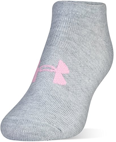 Under Armour Women's Au Essential No-show Socks (Pack 6), Grey, Medium