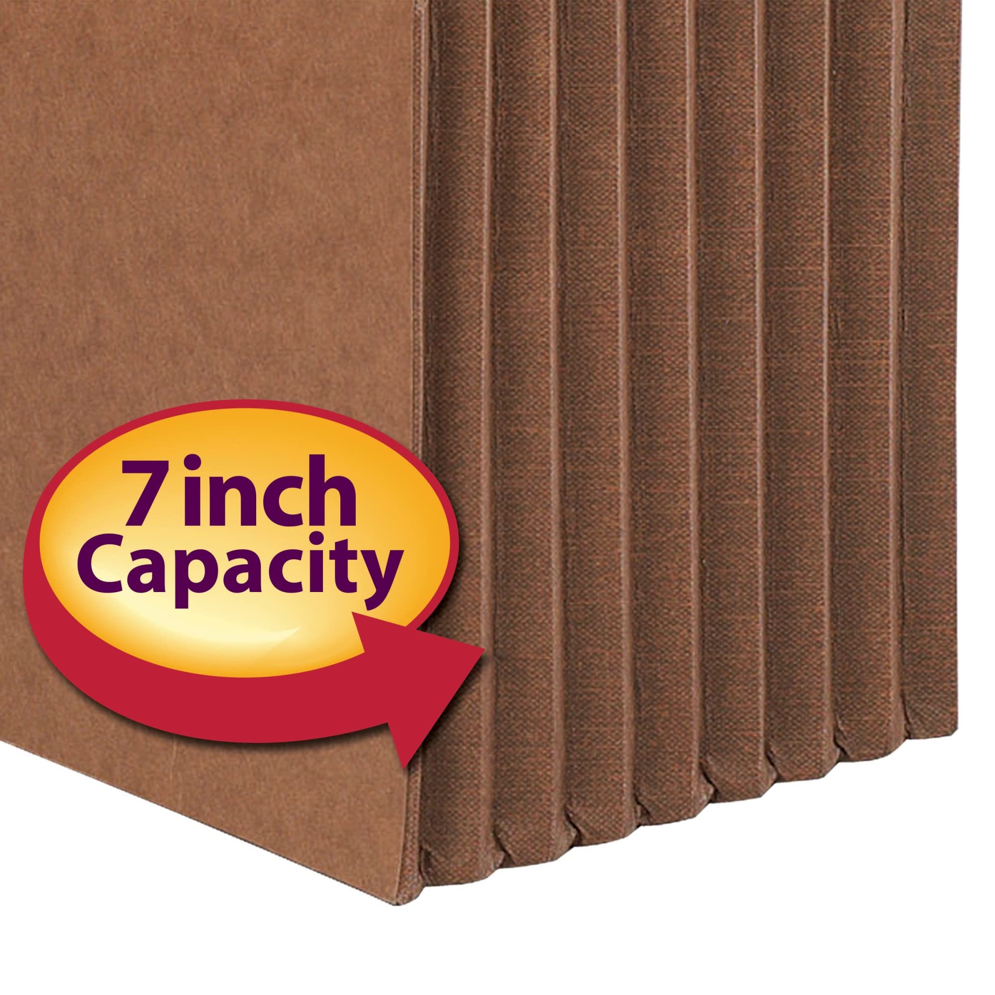 Smead TUFF® Pocket File Pocket, Straight-Cut Tab, 7" Expansion, Legal Size, Redrope, 5 per Box (74395)