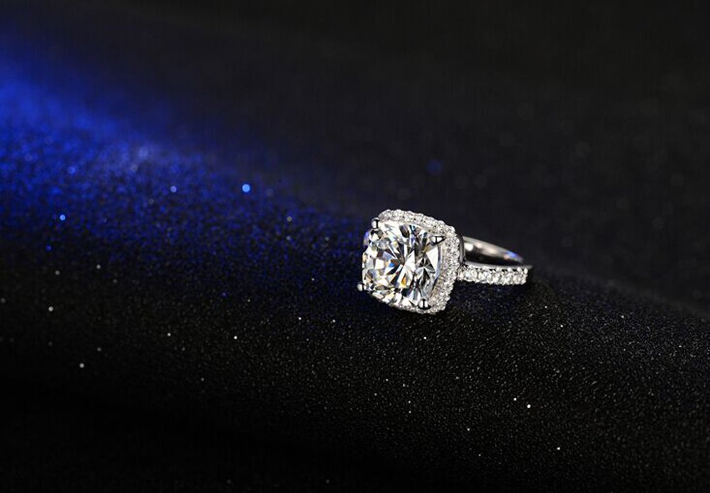 TenFit Jewelry 3 Carat VVS1 Simulated Diamond Engagement ring for Women silver Wedding Jewelry,Size:6