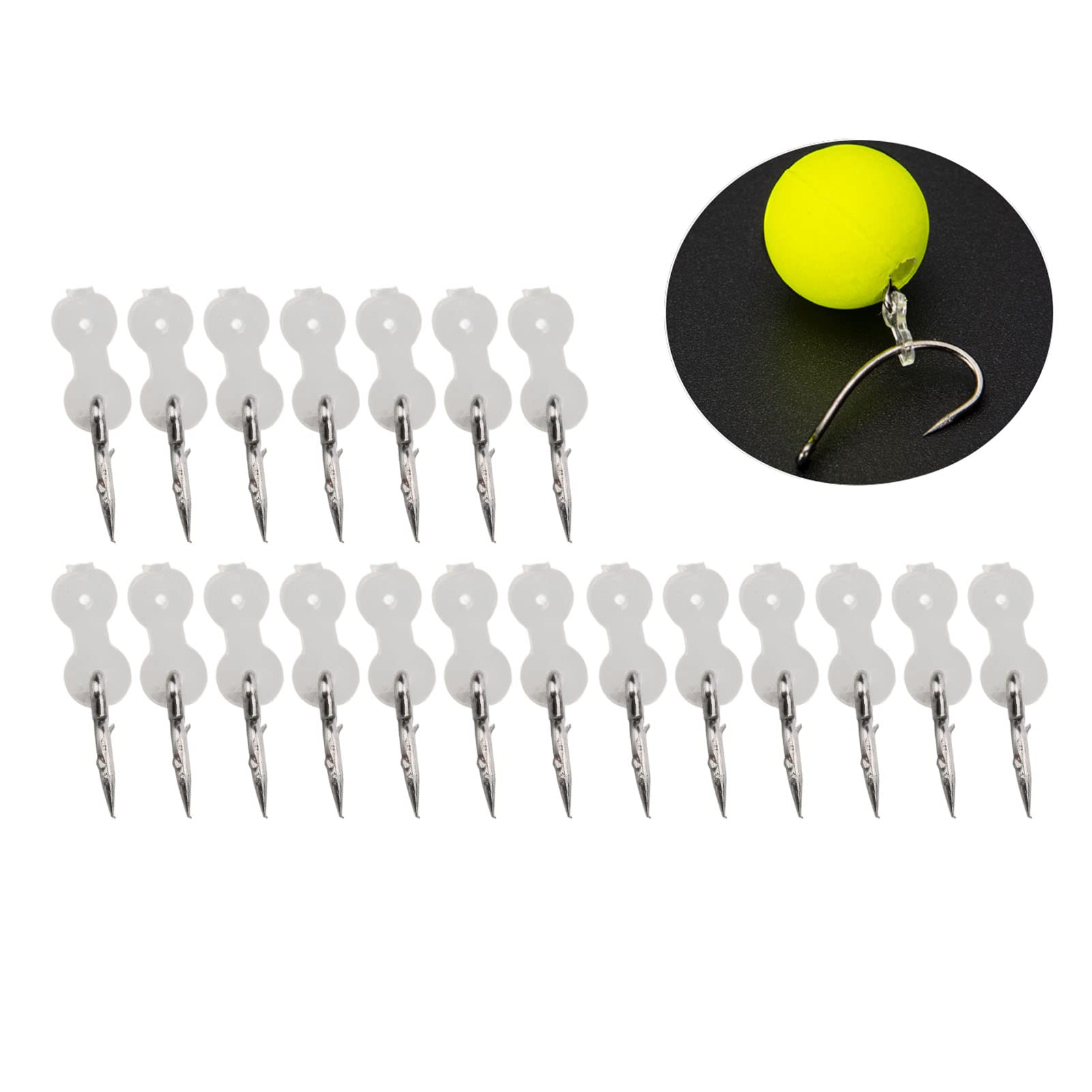 VGEBY Float Bait Needles,20Pcs White Floating Fishing Carp Lures Fish Gear Supplies Accessories Bait Needle Fish for Making Rigs (7mm) Other Fishing Tools and Accessories