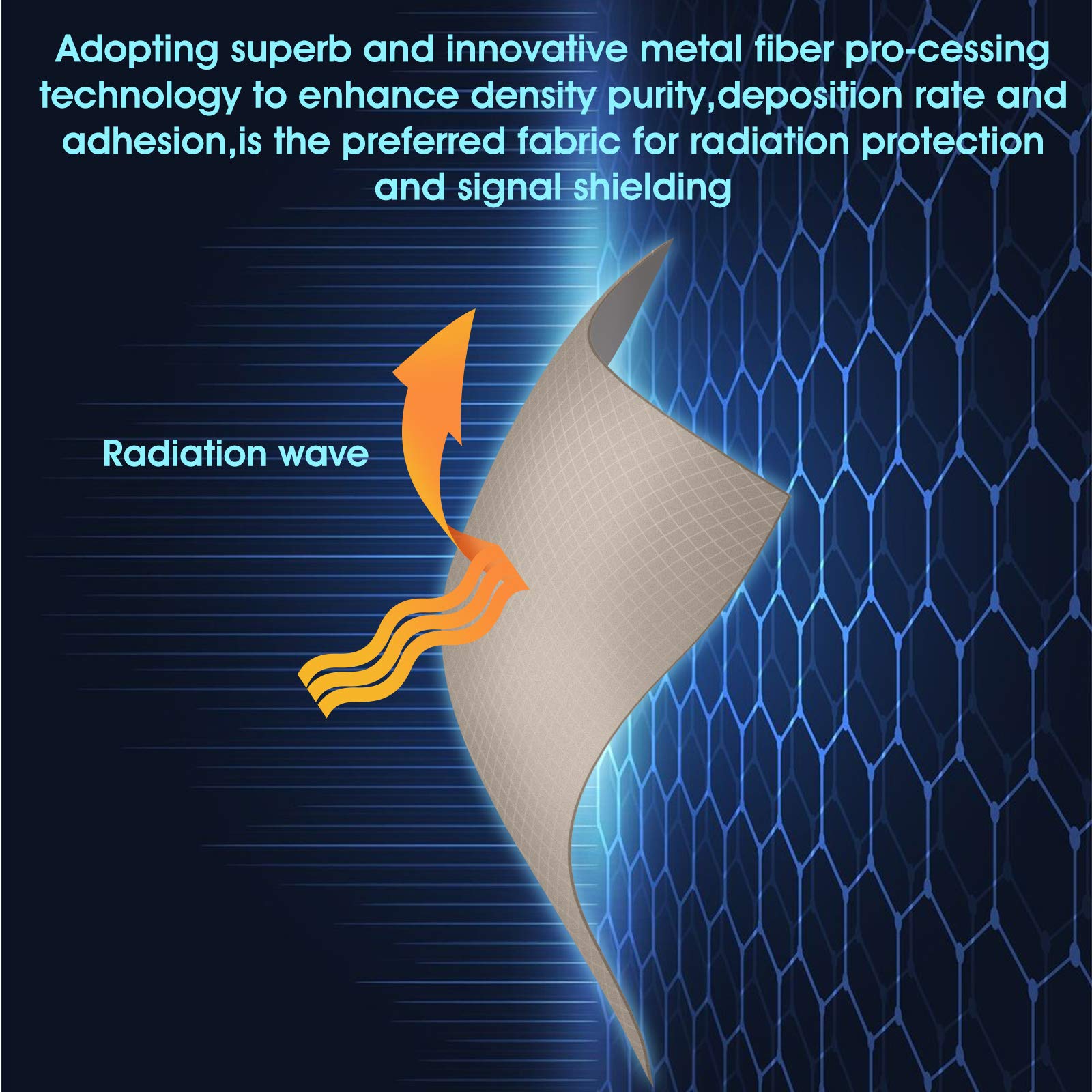 Tatuo Faraday Fabric 79" x 42.5" Emf Shield Protection Emf Blocker Faraday Tape for Anti Radiation, EMI Isolation, Signal Blocking, WiFi Jammer(1 Roll)