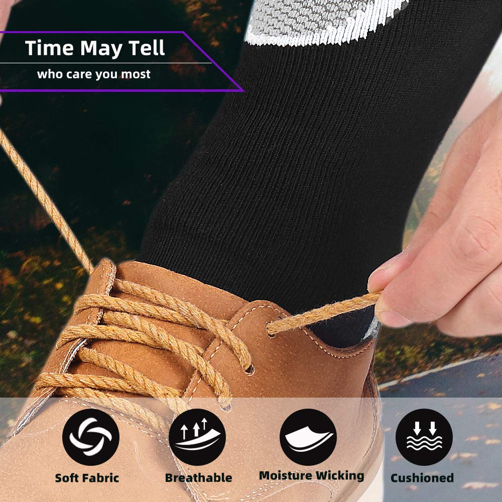ZEPOHCK [2 Pairs Winter Thicken Sports Ski Socks, Calf Compression Thermal Socks for Men and Women