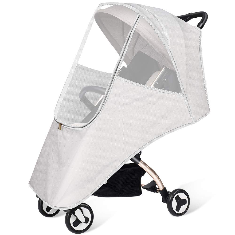 Tieesa Stroller Rain Cover Universal Size, Baby Travel Weather Shield, Weather Cover for Stroller, Windproof Rainproof Snowproof Dustproof Sunshade