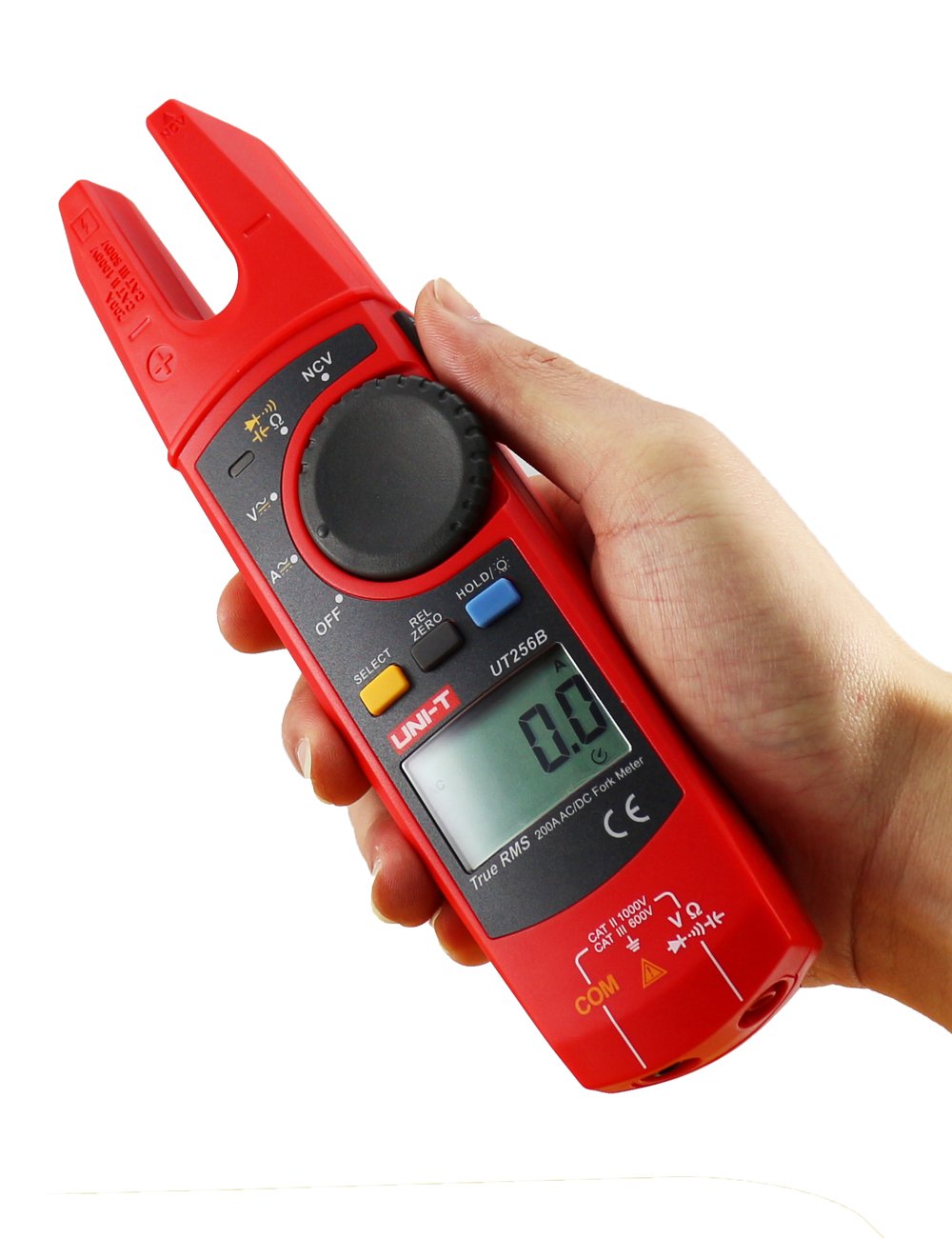 UNI-T UT256B 200A True RMS Fork Multimeter,AC DC Current NCV Tester,Voltmeter,Ohm,Cap , Clamp Meter