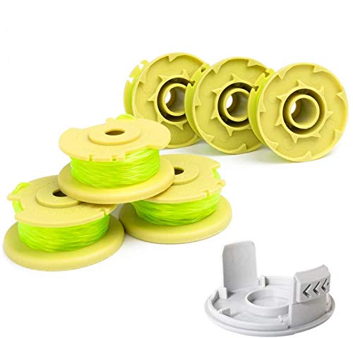 X Home Weed Eater String Compatible with Most Ryobi Cordless Trimmers, 6 Spools & 1 Cap, Part#AC80RL3 Green