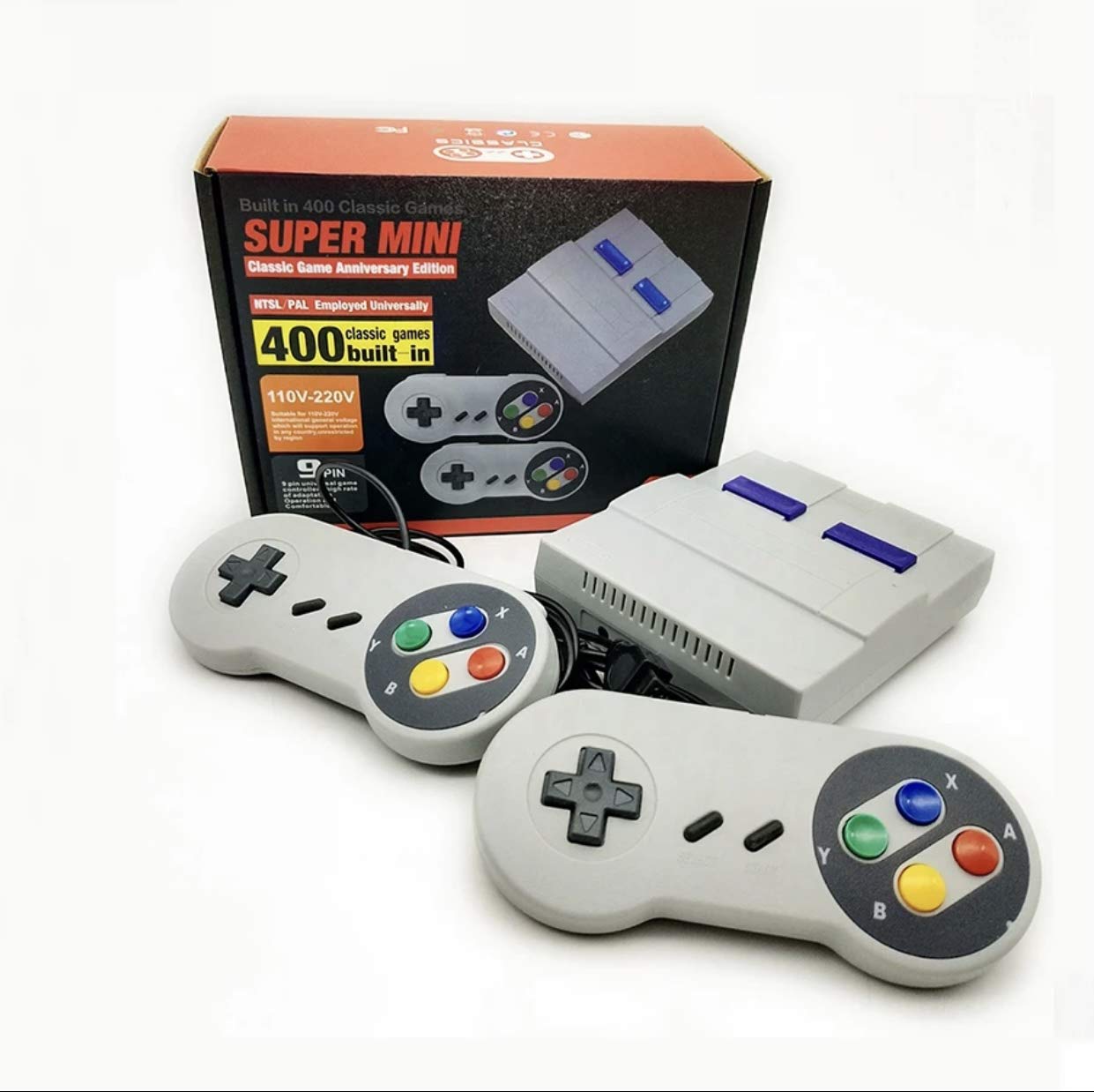 SUPER MINI NINTENDO GAME CLASSIC ANNIVERSARY EDITION, INCLUDED 400 CLASSIC GAME, SUPERMARIO, MORTAL KOMBAT, TANK, CIRCO, CONSOLA DE JUEGOS CON 400 JUEGOS