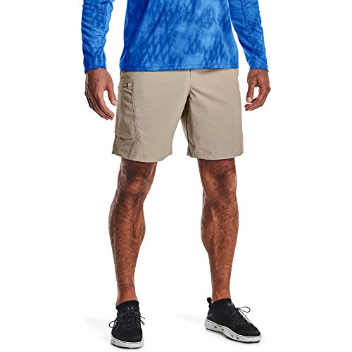 Under Armour Fish Hunter 8-inch Cargo Shorts, City Khaki (299)/Summit White, 34