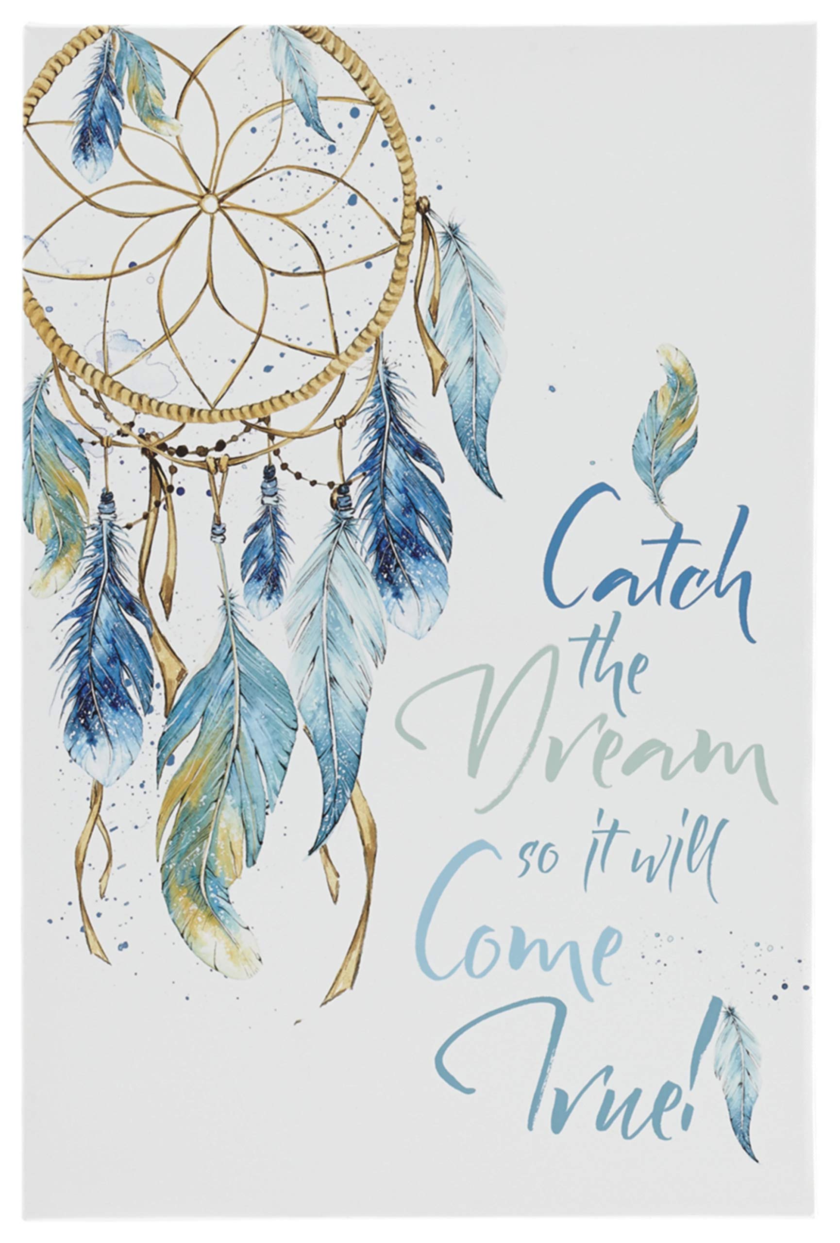 Signature Design by Ashley Ellis Inspirational Dreamcatcher Canvas Wall Art, 16 x2 4, White and Blue