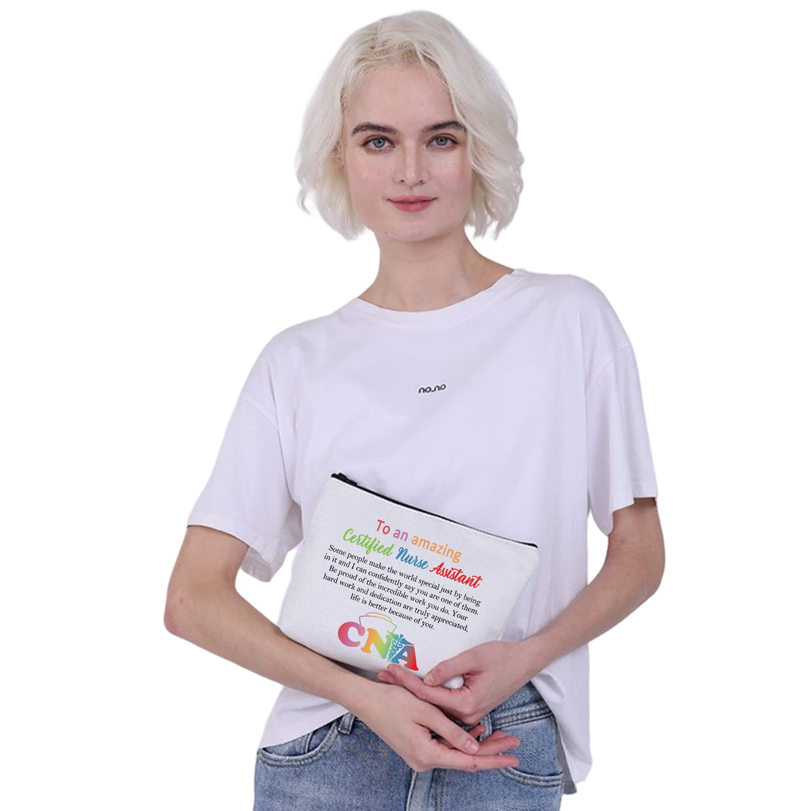 VAMSII CNA Makeup Bag Certified Nursing Assistant Gifts CNA Appreciation Gift Nursing Assistant Week CNA Graduation Cosmetic Zipper Pouch(CNA better bag)