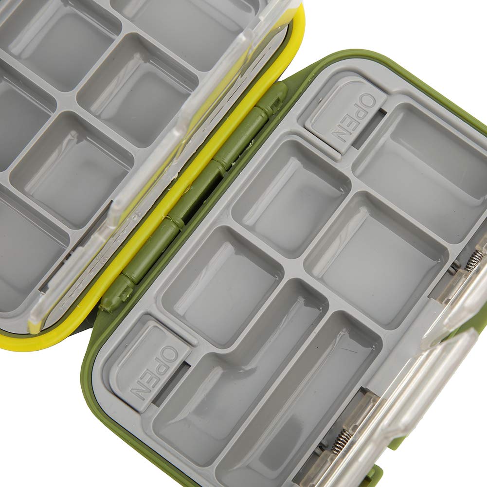 Yeuipea Tackle Box Organizer - Robust ABS Waterproof Fishing Storage Solution, Features Easy-to-Use Lever Lock & Clear Inner Cover, Ideal for Storing Bait, Lures, Hooks & More