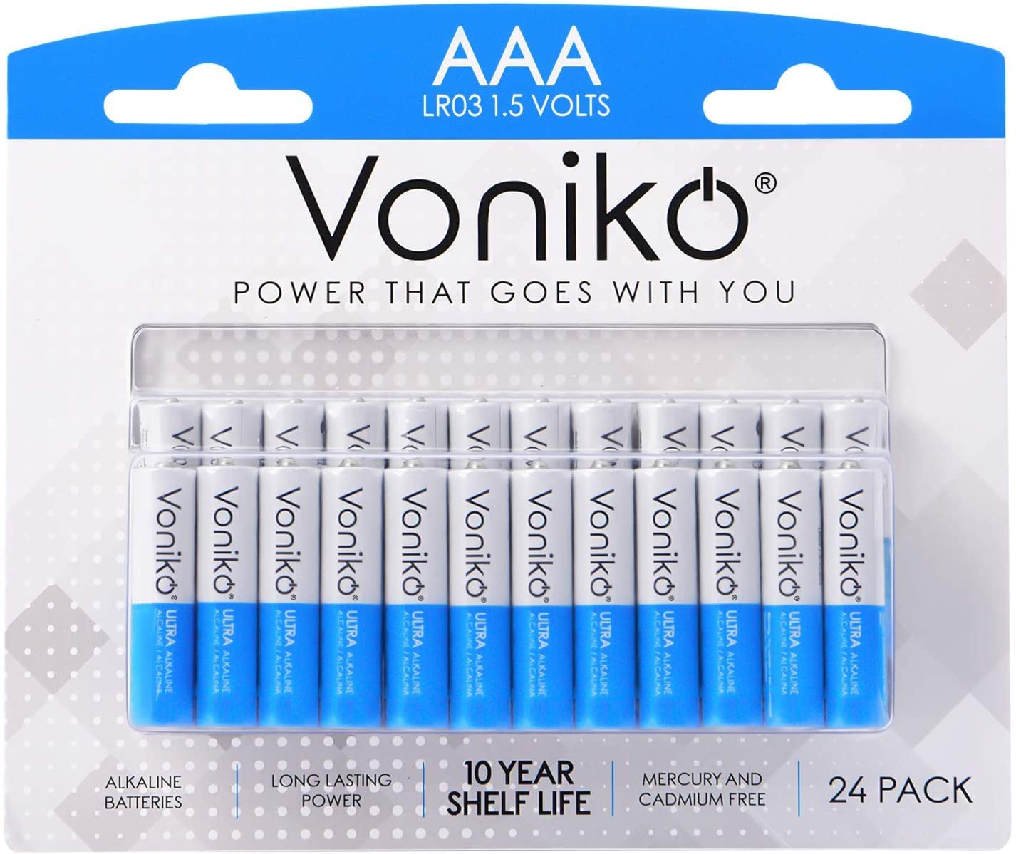 Voniko Premium Grade AAA Batteries - 24 Pack - Alkaline Triple A Battery - Ultra Long-Lasting, Leakproof 1.5v Batteries - 10-Year Shelf Life