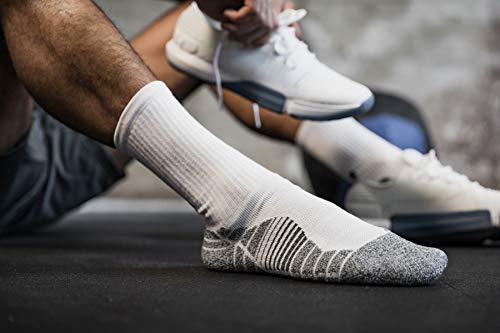 Under Armour Adult Elevated Performance Crew Socks, 3-Pairs , Black/Halo Gray , Large