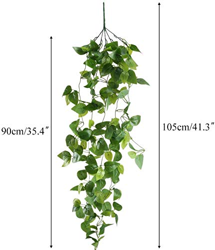XHXSTORE 3.45 Ft Artificial Hanging Plants Fake Ivy Vine Plant Hanging Wall Plants Greenery for Home Shelf Bathroom Wedding Garland Indoor Outdoor Patio Decor (No Baskets)