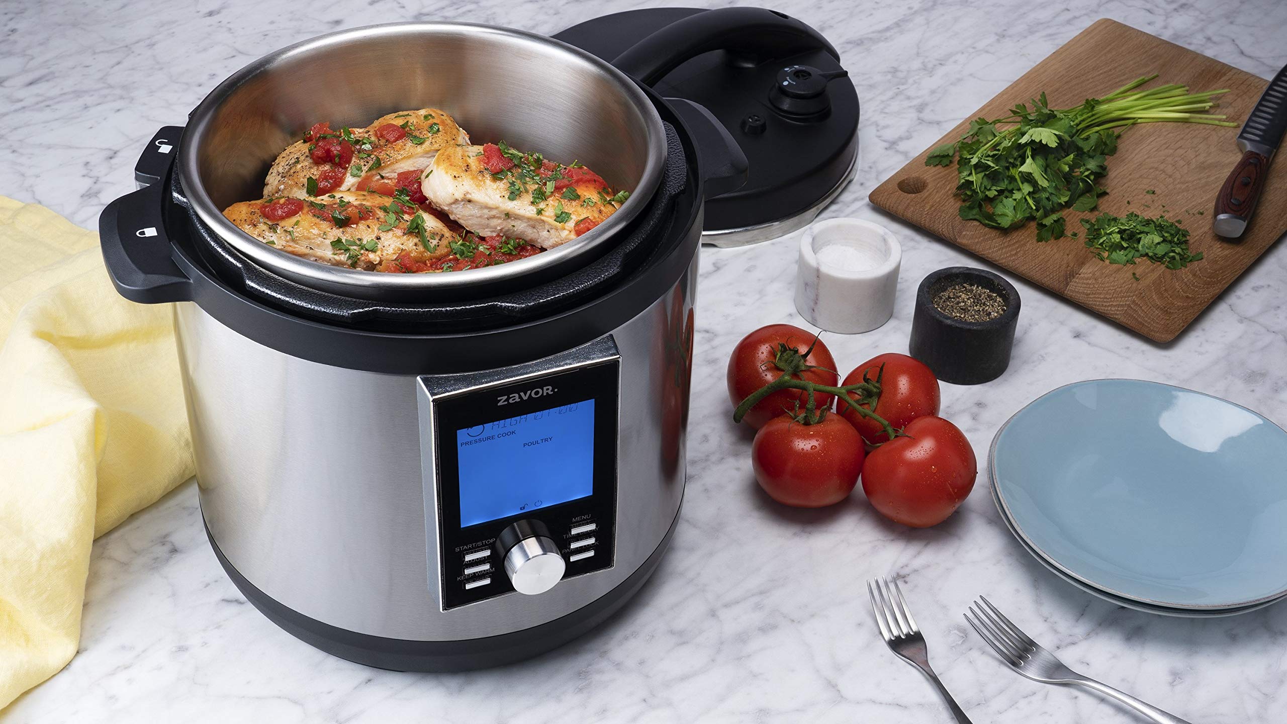 Zavor LUX LCD 6 Quart Programmable Electric Multi-Cooker: Pressure Cooker, Slow Cooker, Rice Cooker, Yogurt Maker, Steamer and more - Black (ZSELL22)