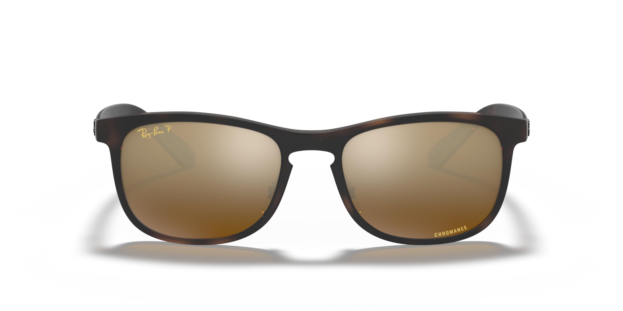 Ray-Ban Men's RB4263 Chromance Square Sunglasses, Matte Havana/Polarized Brown Mirrored Gold Gradient, 55 mm