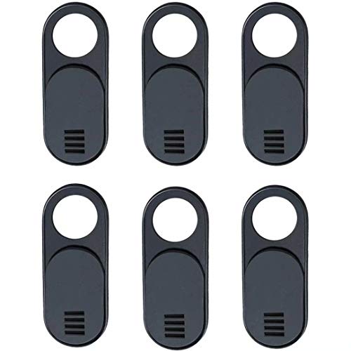 Webcam Cover, Camera Cover Slide, 6 Pack Ultra Thin Laptop Camera Cover Slide Apply to Laptop, Tablet, Smartphone, Computer Camera Cover Protect Your Privacy and Security(Black)