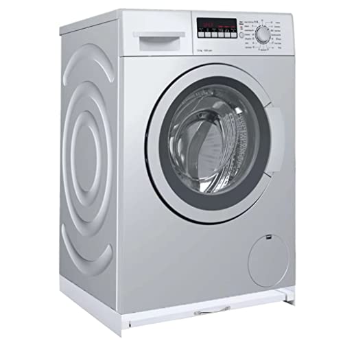 vidaXL Double Washing and Drying Machine Pedestal with Drawers Household Laundry Washer Dryer Pedestal Stand Washing Machine Stacking Kit Raiser White