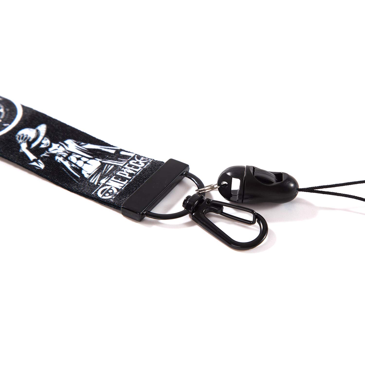 w chain ONE PIECE Anime Keychains,Keychain Lanyard,Anime Lanyard,ID Holder for Badge (one piece1Black Green)