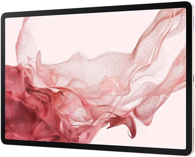 SAMSUNG Galaxy Tab S8+ Plus w/Low Latency S-Pen 256GB 12.4’’ 120Hz AMOLED, Snapdragon 8 (4nm), Android 12 Wi-Fi Tablet SM-X800 US Model (w/Fast 25W Charging Cube, Pink Gold)