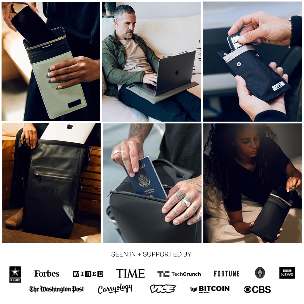 Silent Pocket SLNT Waterproof Faraday Dry Bag Military-Grade Nylon 5 Liter Faraday Bag - RFID Signal Blocking Dry Bag/Waterproof Backpack Protects Electronics from Water, Spying, Hacking