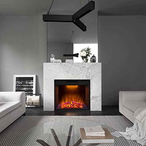 Valuxhome Electric Fireplace, 30 Inches Fireplace Insert for Existing Fireplace or TV Stand, 3 Color Top Light, 750/1500W, Black