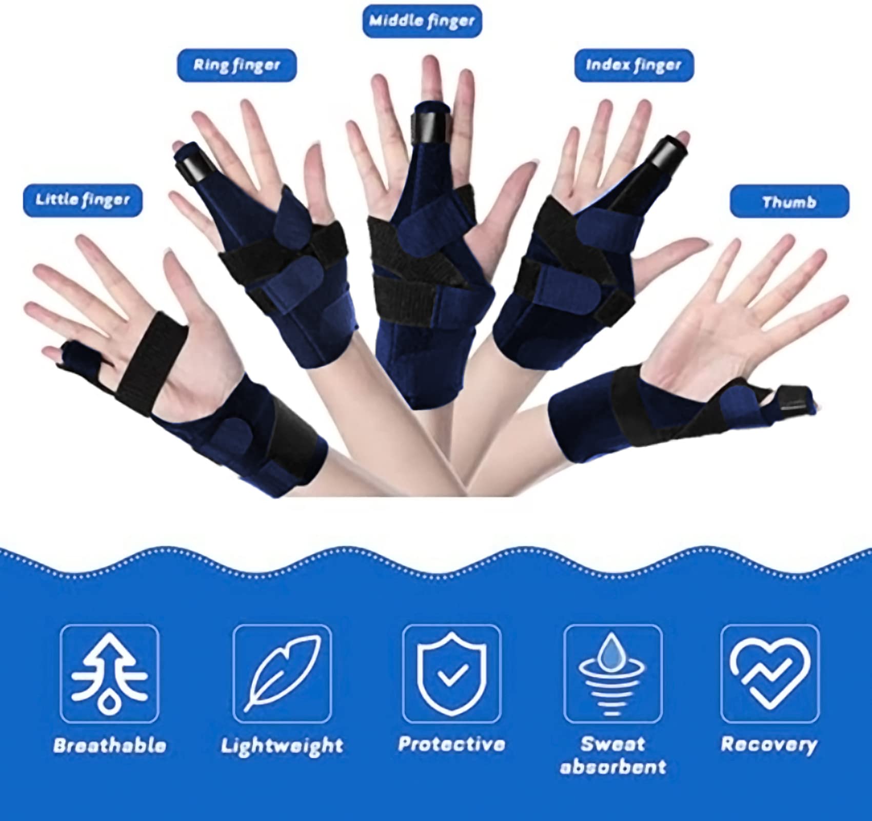 Winding Type Thumb Splint Brace Stabilizer Wrist Strap, Fits Both Hands, for Arthritis, Soft Tissue Injuries, Tendonitis, Pain, Sprains, Fractures Stabilizing Breathable, 1 Pack