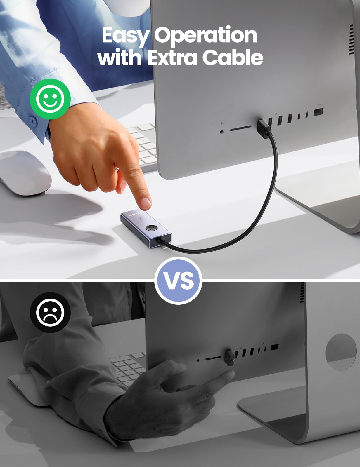 Vaydeer Undetectable Mouse Jiggler Mouse Mover USB Port for Computer,Driver-Free with ON/Off Switch,Simulate Mouse Movement to Prevent The Computer from Entering Sleep Mode,Plug-and-Play