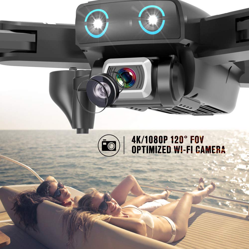 S167 Foldable GPS FPV Drone with 4K Camera Live Video for Beginners, RC Quadcopter with GPS Return Home, Follow Me, Gesture Control, Circle Fly, Drone