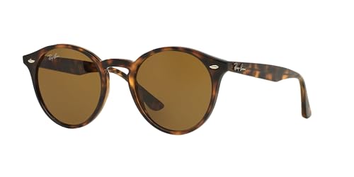 Ray-Ban RB2180 Round Sunglasses, Light Havana/Dark Brown, 49 mm
