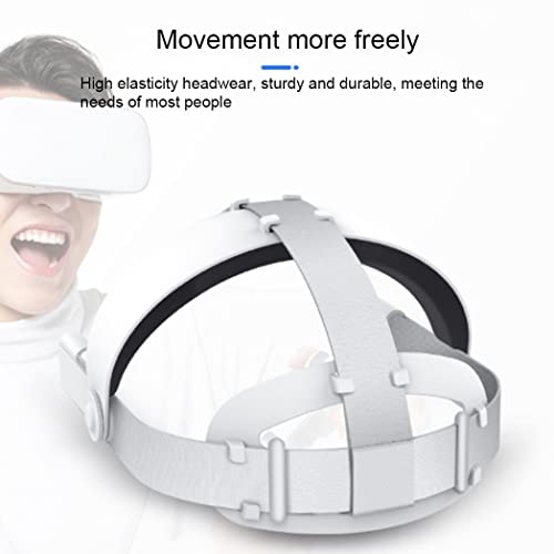 VR Headband Elite Strap for Oculus Quest 2 Adjustable Head Strap for Oculus Quest 2, Enhanced Support and Reduce Head Pressure in VR, Comfortable Protective Strap for Oculus Quest 2, White, L003khy