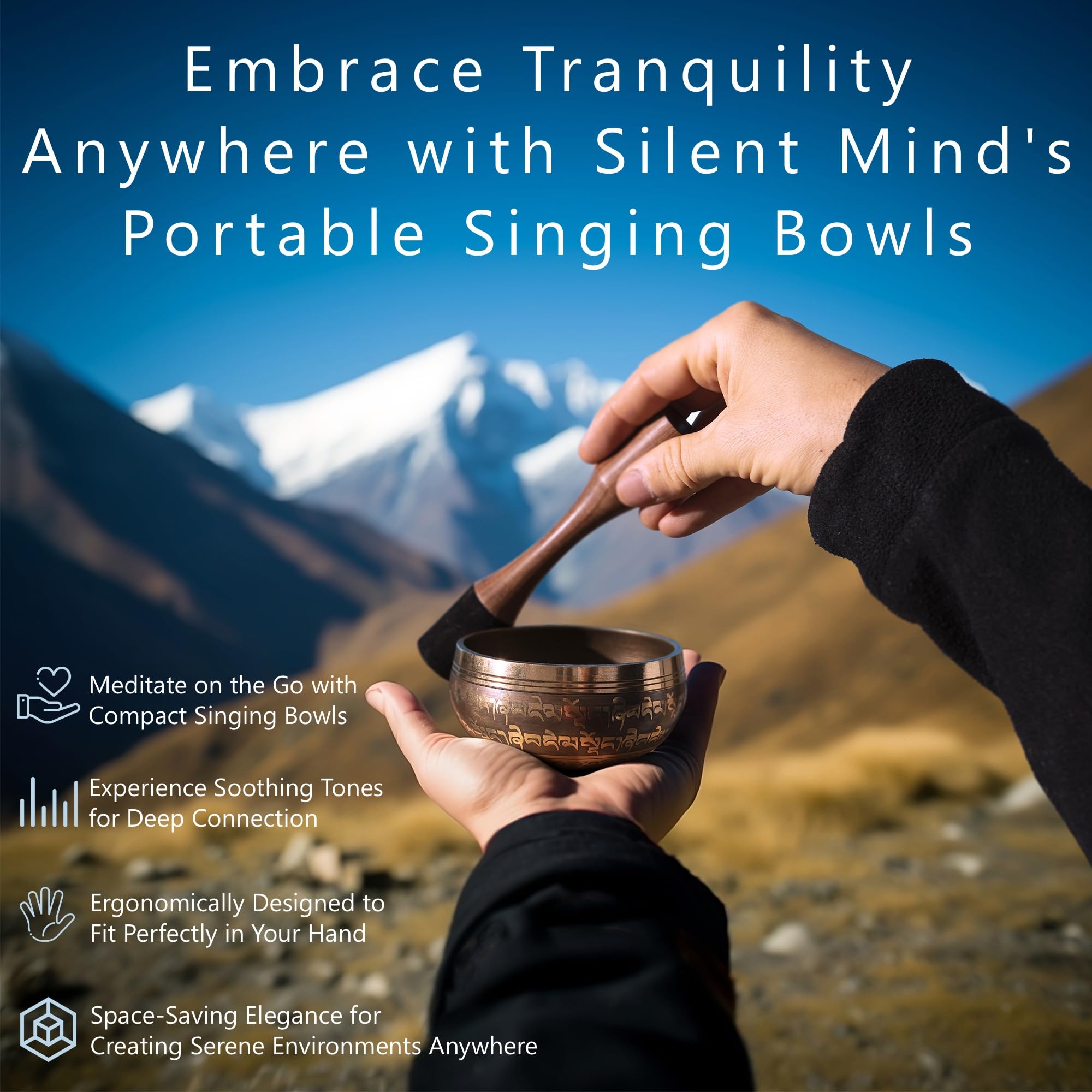 Tibetan Singing Bowl Set β Authentic Hand-Tuned Sound Bowl for Meditation β Complete Meditation Bowl Kit with Cushion, Mallet & Guide β Perfect Tibetan Bell for Yoga, Relaxation, & Sound Healing
