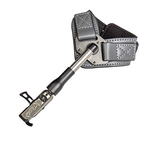 Trophy Ridge DrawPoint Archery Bow Release - Infinitely Adjustable Index Finger Release with 360-Degree Rotation, Customizable Length, Smooth Leather Wrist Strap