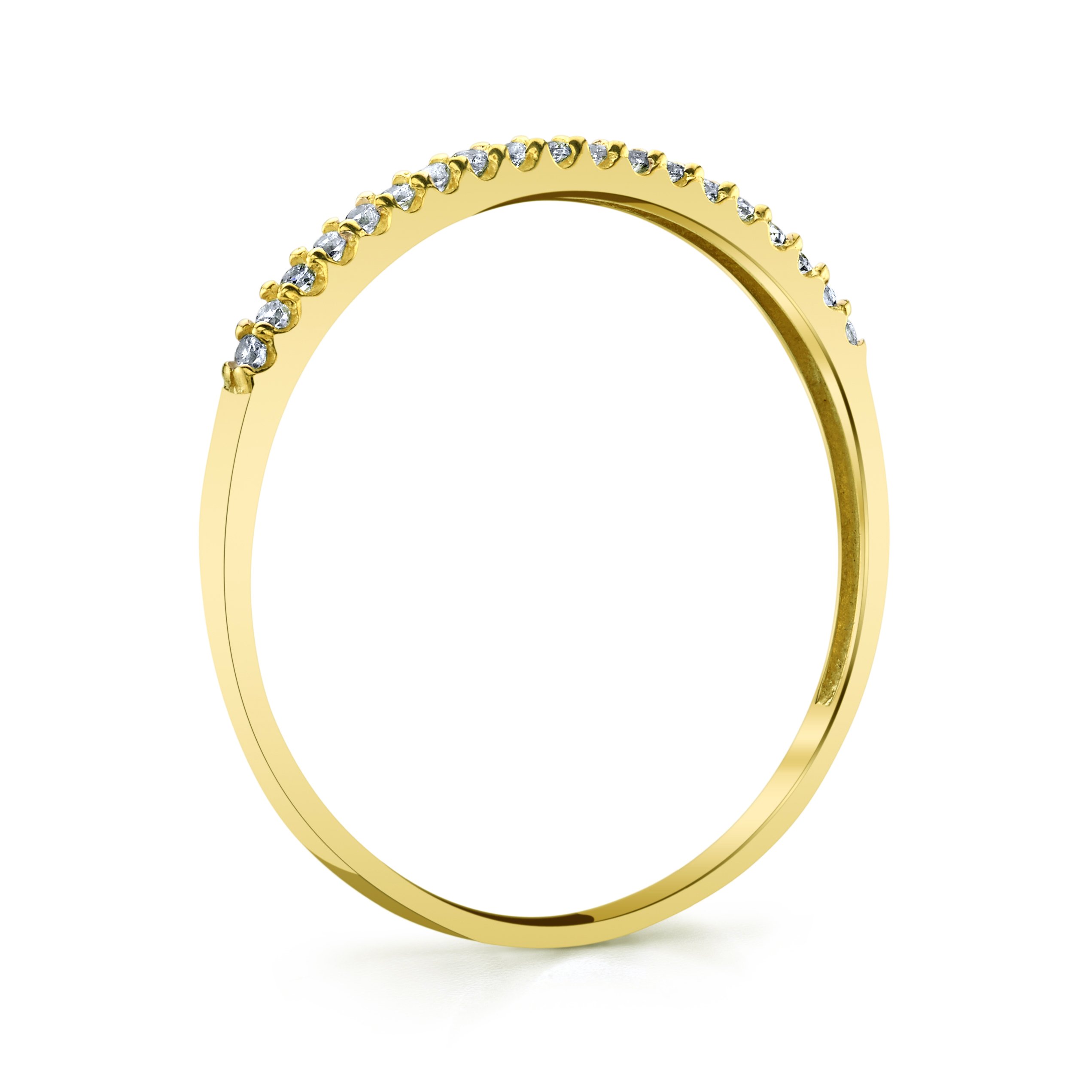 Tesori & Co 10k Yellow Gold Lightweight Dainty CZ Wedding Stackable Band Size 6