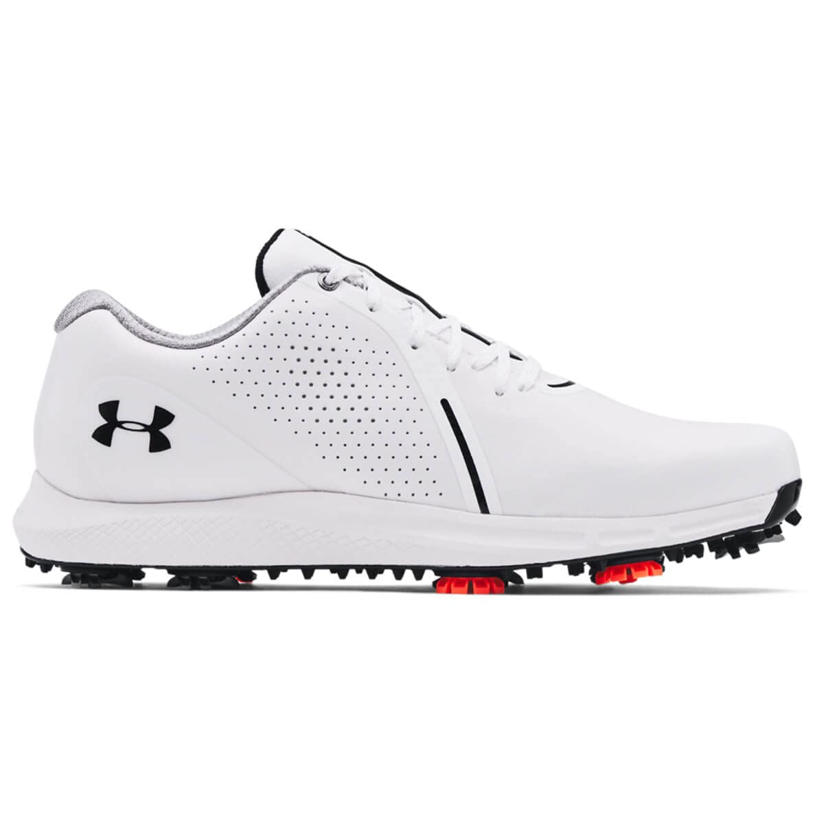 Under Armour Mens Charged Draw RST Golf Shoe, White/Black, 10.5 US