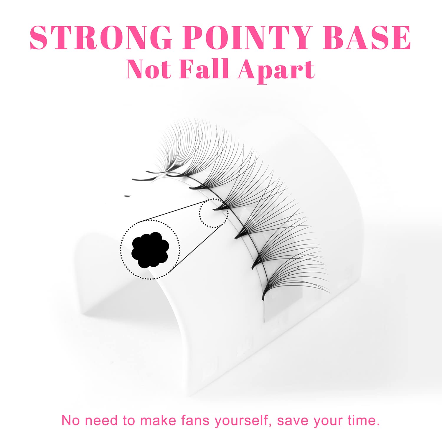 TDANCE Easy Fan Lash Extensions Thickness 0.07 D Curl Mix 8-15mm + Premade Fans Eyelash Extensions 10D D Curl 0.07 Thickness Middle Stem 8-15mm Mixed Length