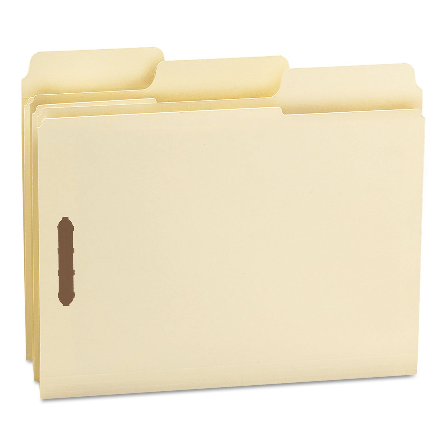 Smead SuperTabĀ® Fastener File Folder, 2 Fasteners, Oversized Reinforced 1/3- Cut Tab, Guide Height, Letter Size, Manila, 50 Each per Box (14535)