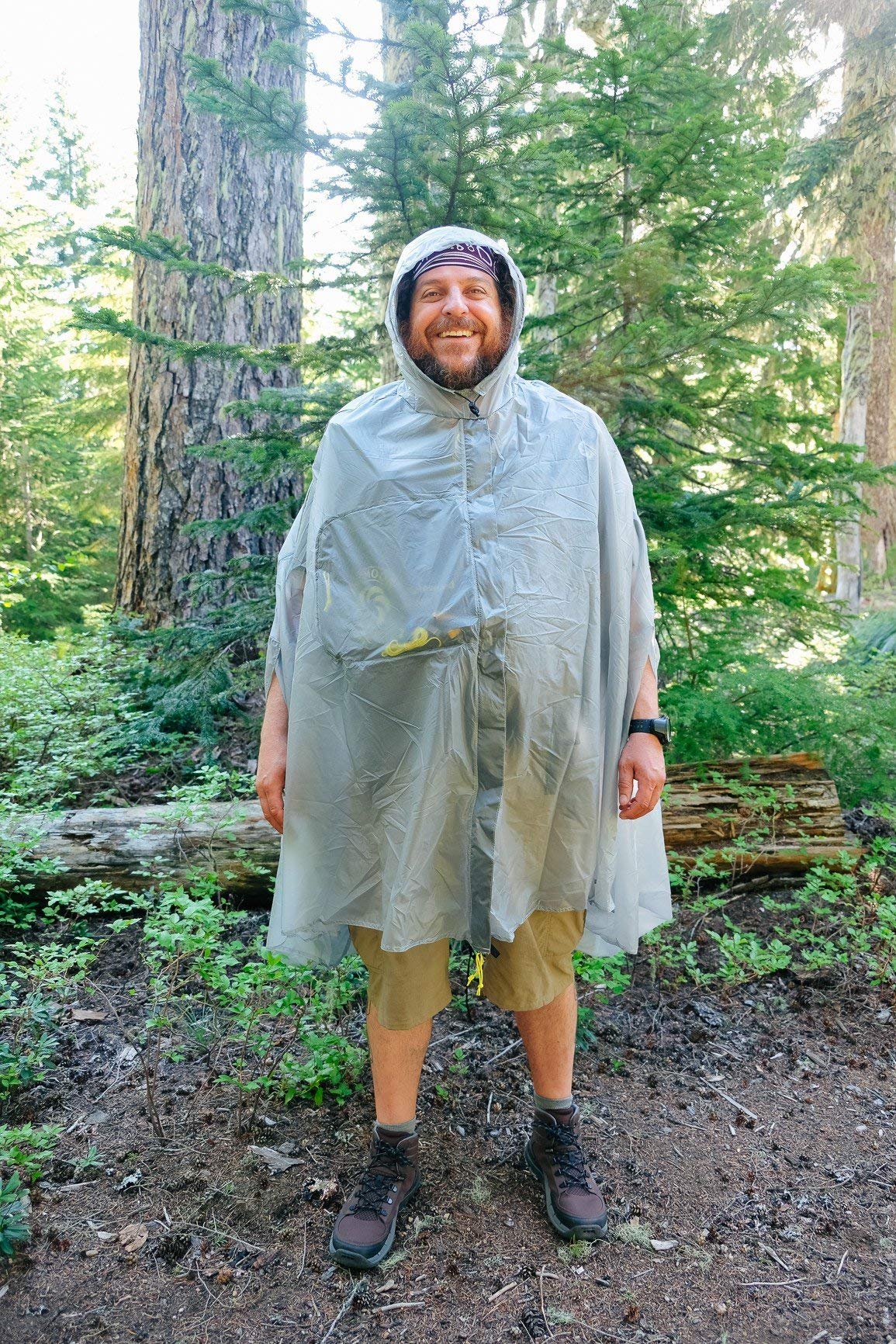 Six Moon Designs Gatewood Cape - 11 oz. - 1 Person Ultralight Tarp/Cape (Gray) Packs Small. The ONLY Poncho-Style Tarp to Provide Complete 360° Protection.