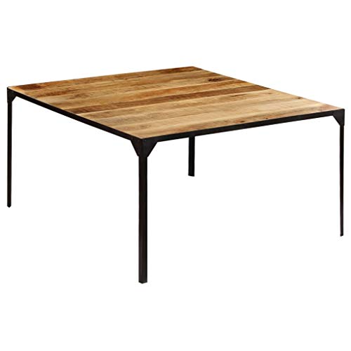 VRAXO Dining Table 55.1"x55.1"x29.9" Solid Mango Wood,Kitchen & Dining Room Tables-85.8lbs