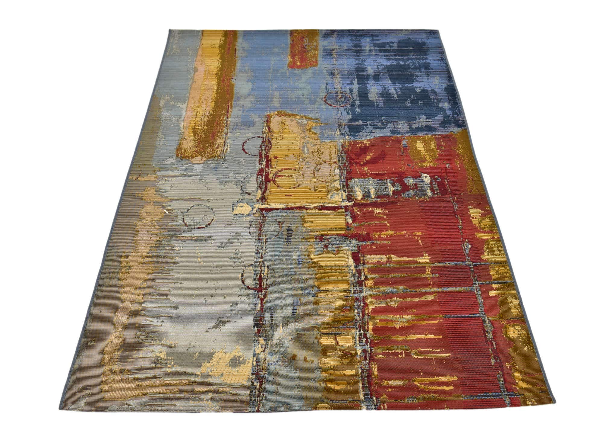 Unique Loom Outdoor Modern Collection Area Rug - Baja (4' 1" x 6' 1" Rectangle, Multi/ Beige)